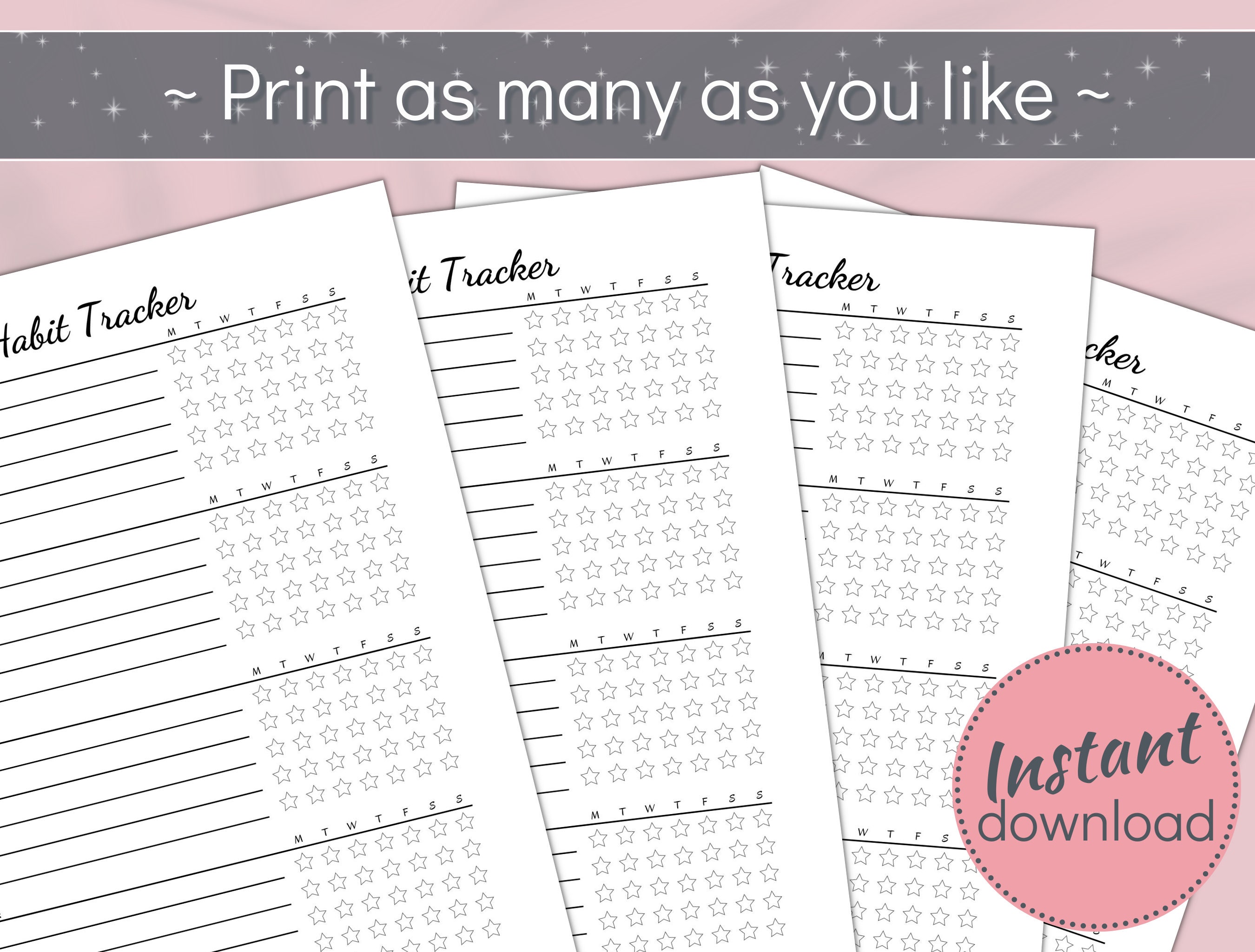Weekly Routine Tracker Printable, Habit Tracker, 7 Day Habit Challenge ...