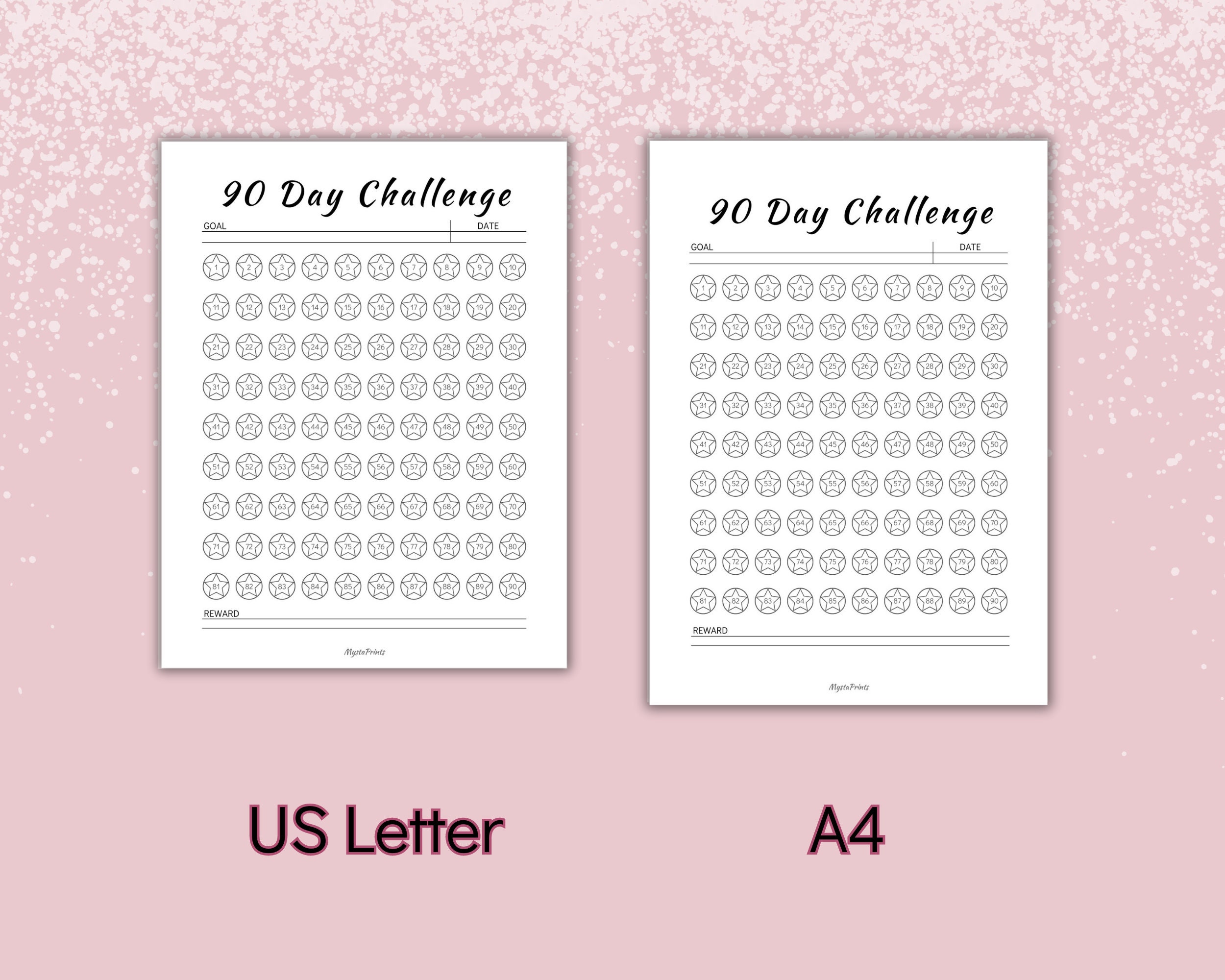 Goal Setting Printable Bundle, Challenge Progress Tracker, Habit ...