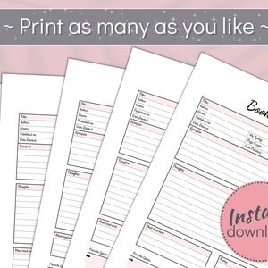 Book Review Journal Printable Bundle, Book Lover Reading Log, Challenge ...