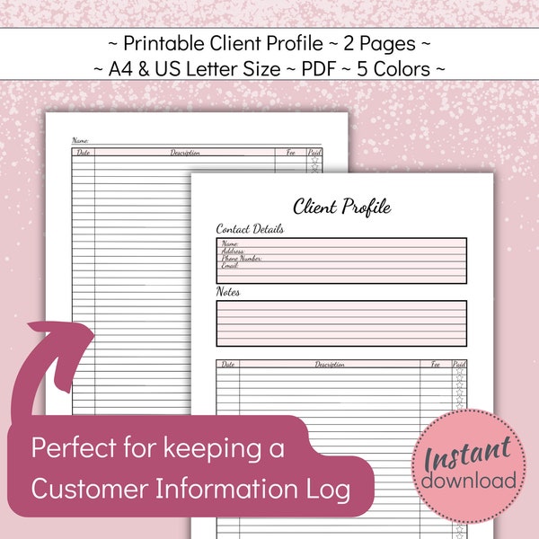 Salon Client Record Templates - Etsy