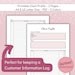 Printable Client Profile, Customer Information Sheet for Hair and ...