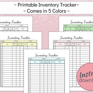 Inventory Tracker Printable In-person Stock Tracking Sheet - Etsy