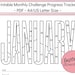 Printable Monthly Challenge Tracker for January, New Year 30 Day Goal ...