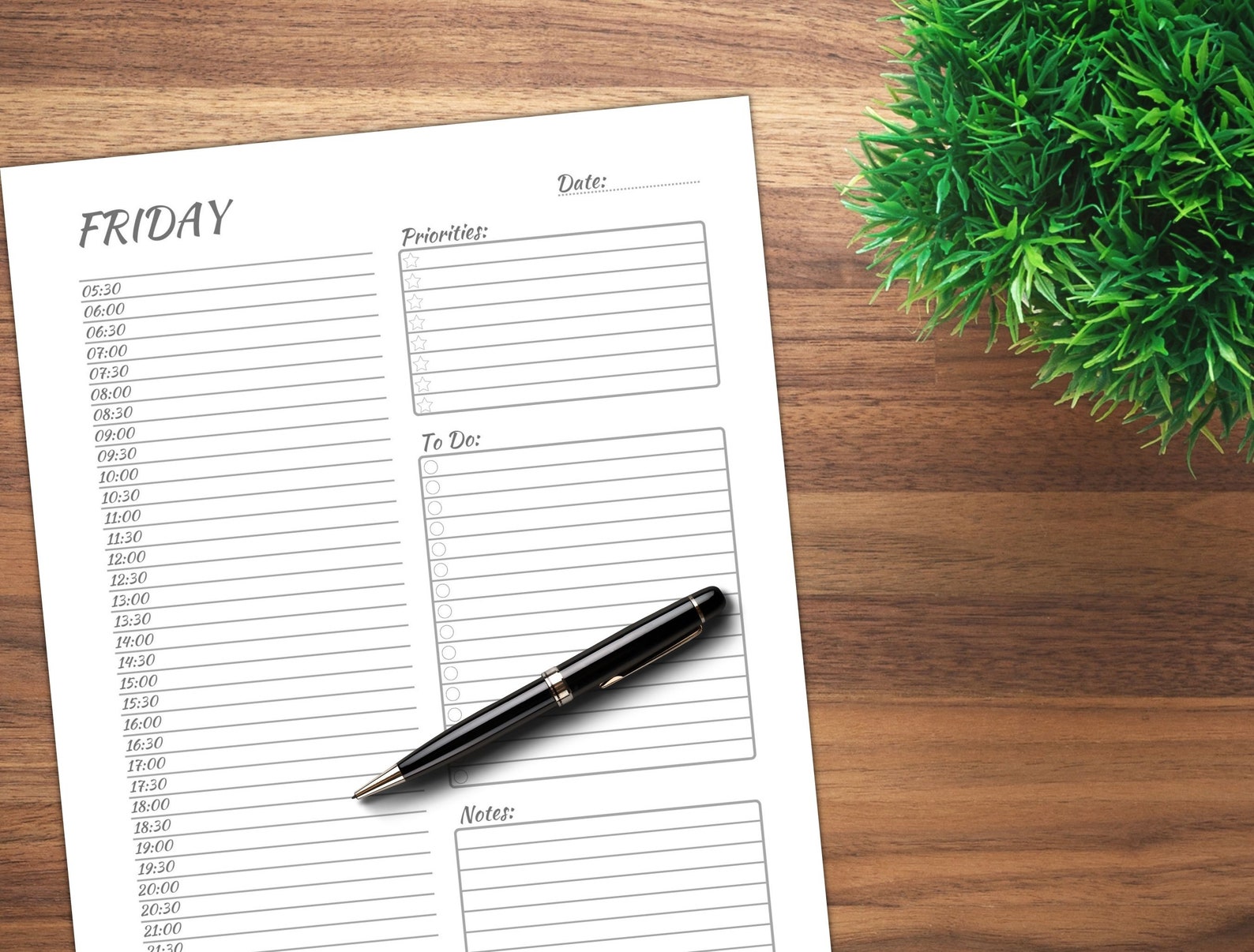 7 Day Printable Daily Planner With 30-minute Intervals Monday - Etsy