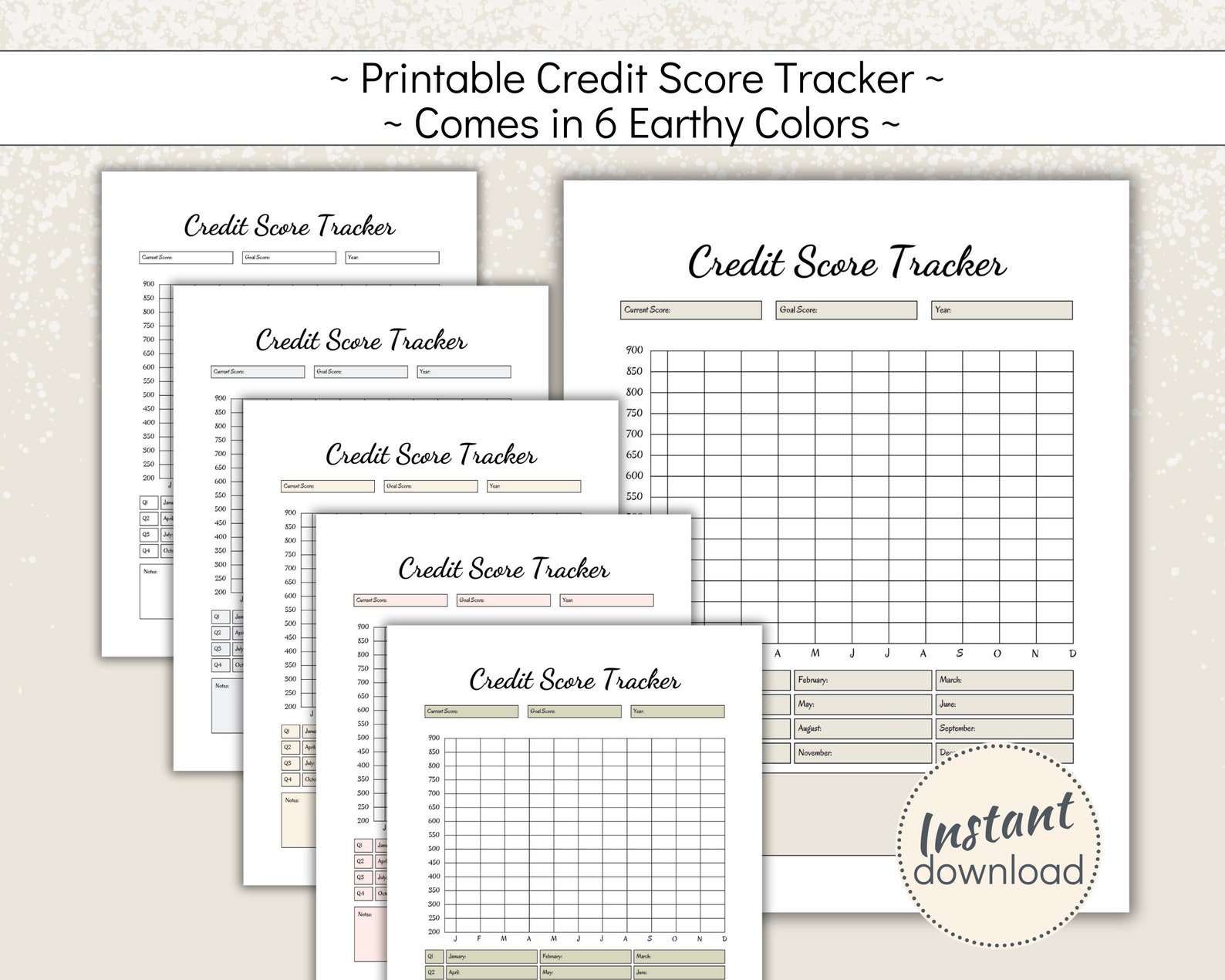 Printable Credit Repair Tracker, Credit Score Sheet, Personal Finance ...