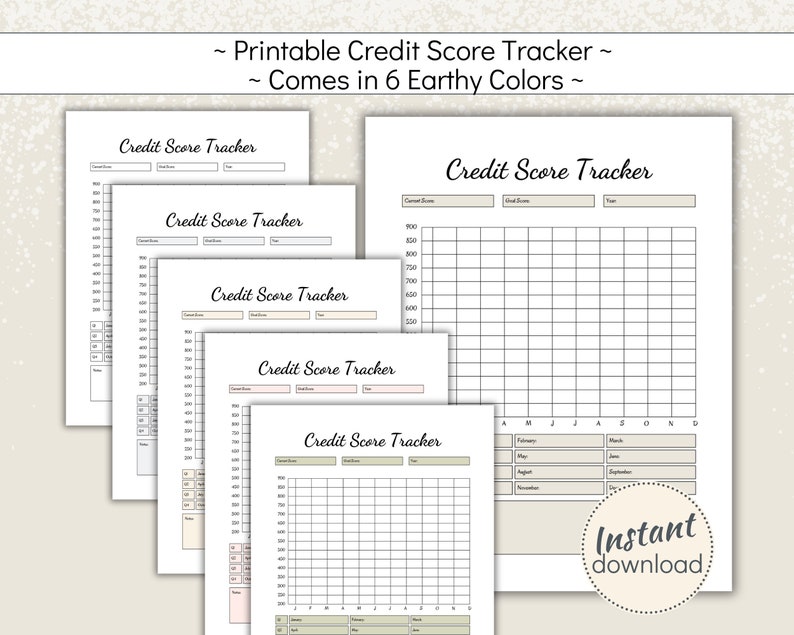 Printable Credit Repair Tracker, Credit Score Sheet, Personal Finance ...