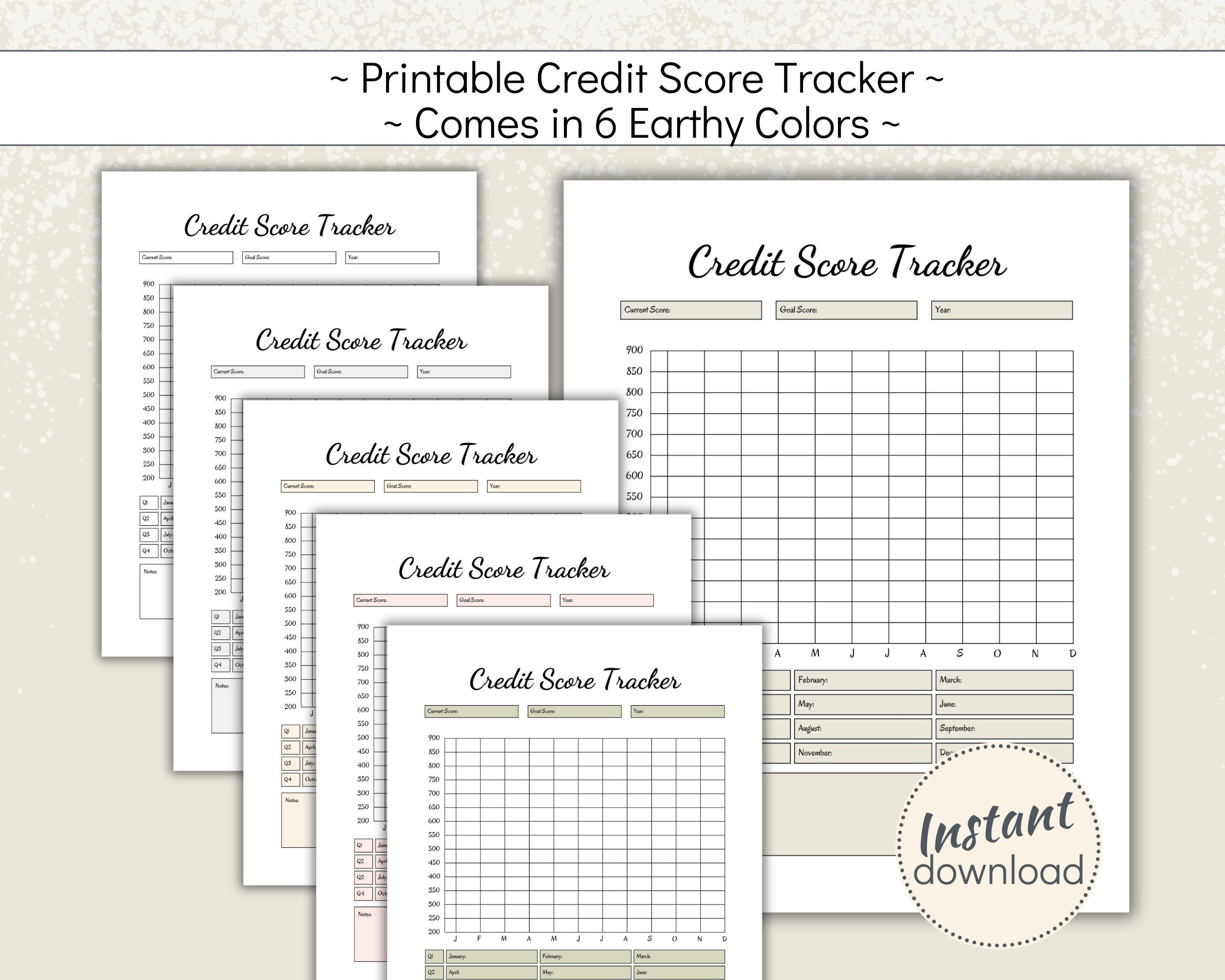 Printable Credit Repair Tracker, Credit Score Sheet, Personal Finance ...