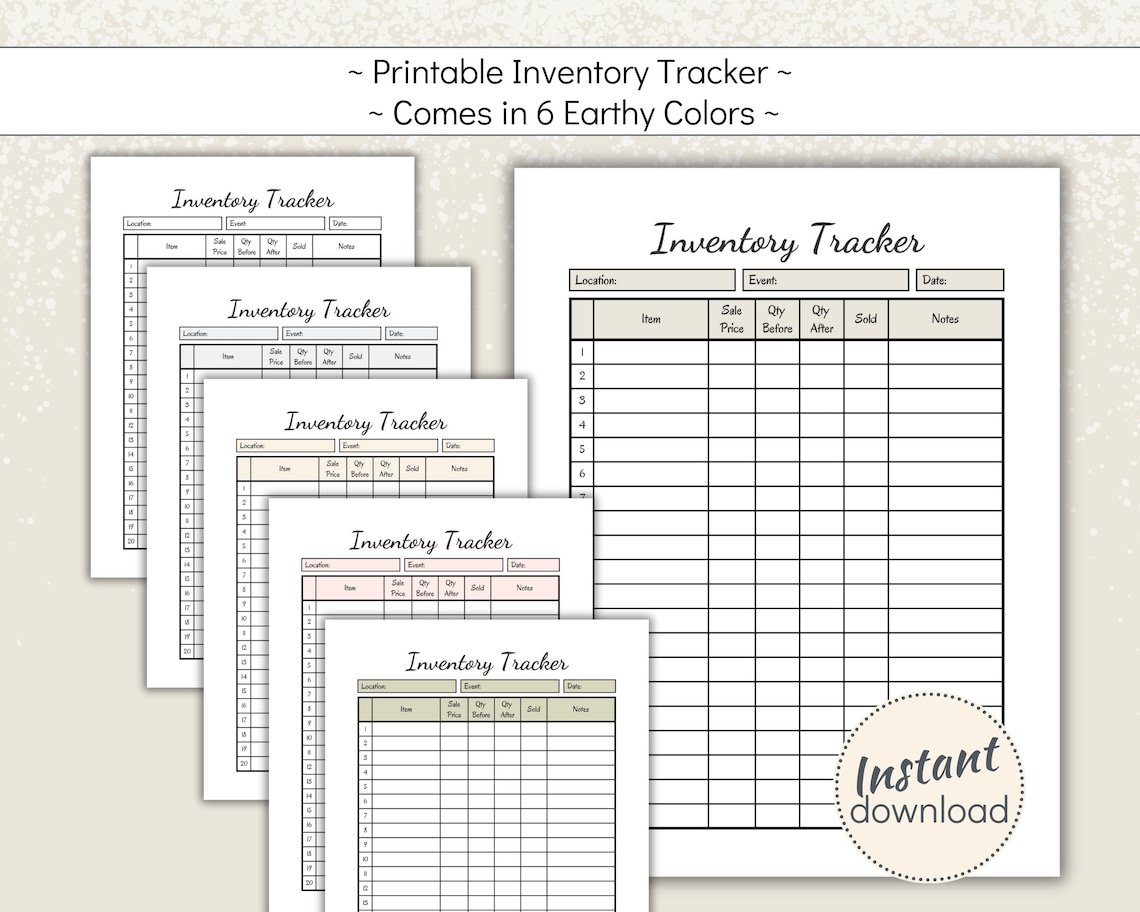 Printable Stock Tracker, In-person Inventory Tracking Sheet for Small ...