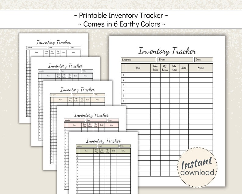 Printable Stock Tracker, In-person Inventory Tracking Sheet for Small ...