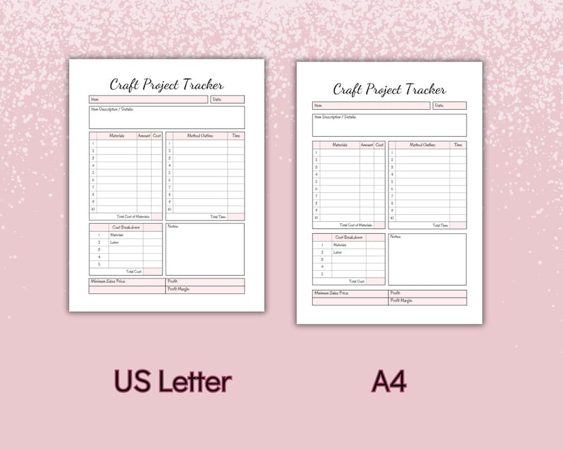 Printable Craft Project Tracker, Artisan Item Creation Planner, How to ...