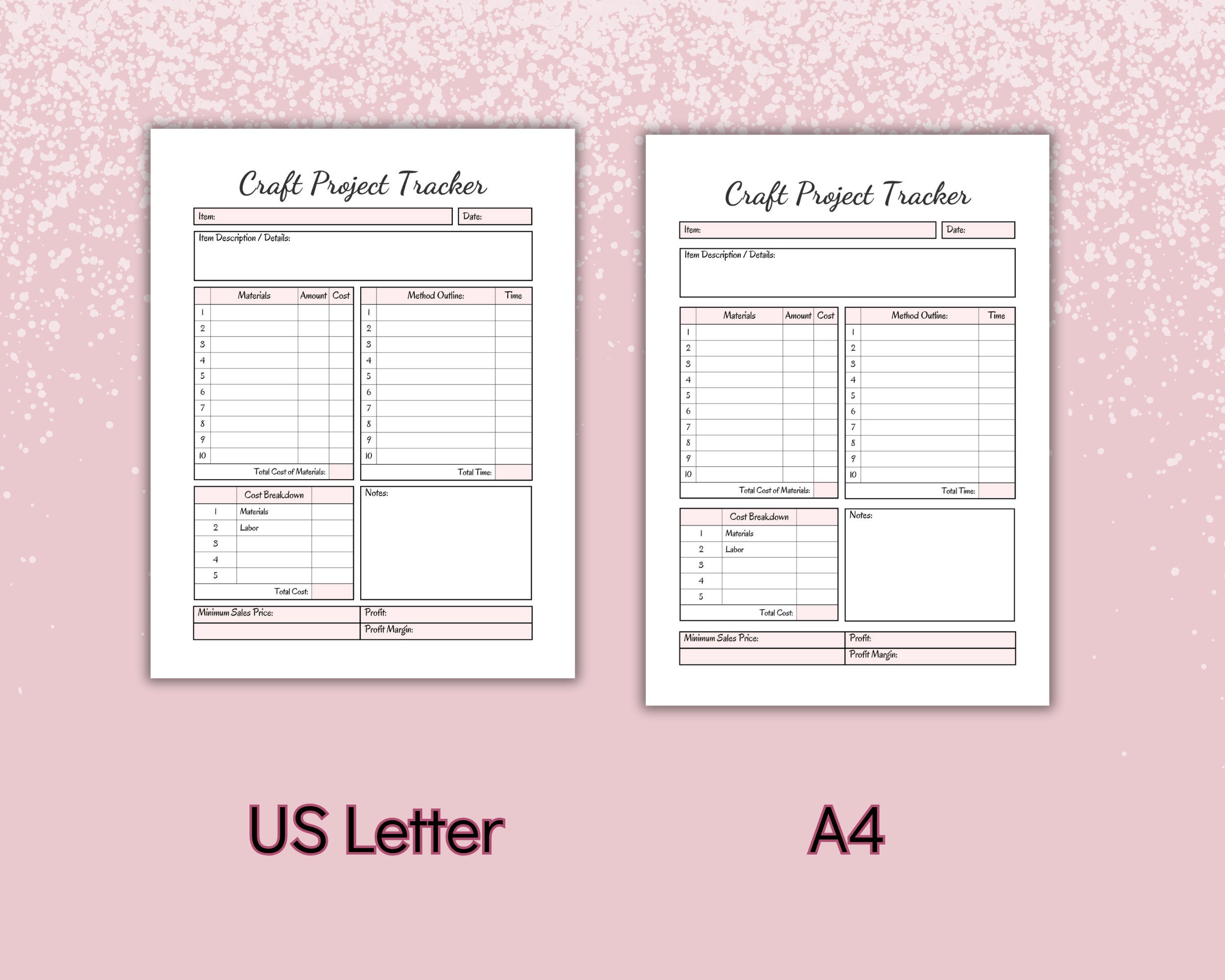 Printable Craft Project Tracker, Artisan Item Creation Planner, How to ...