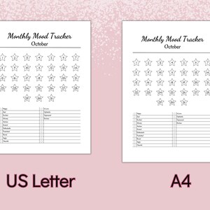 Mood Tracker Printable Bundle, Monthly Emotions Record, Wellness ...