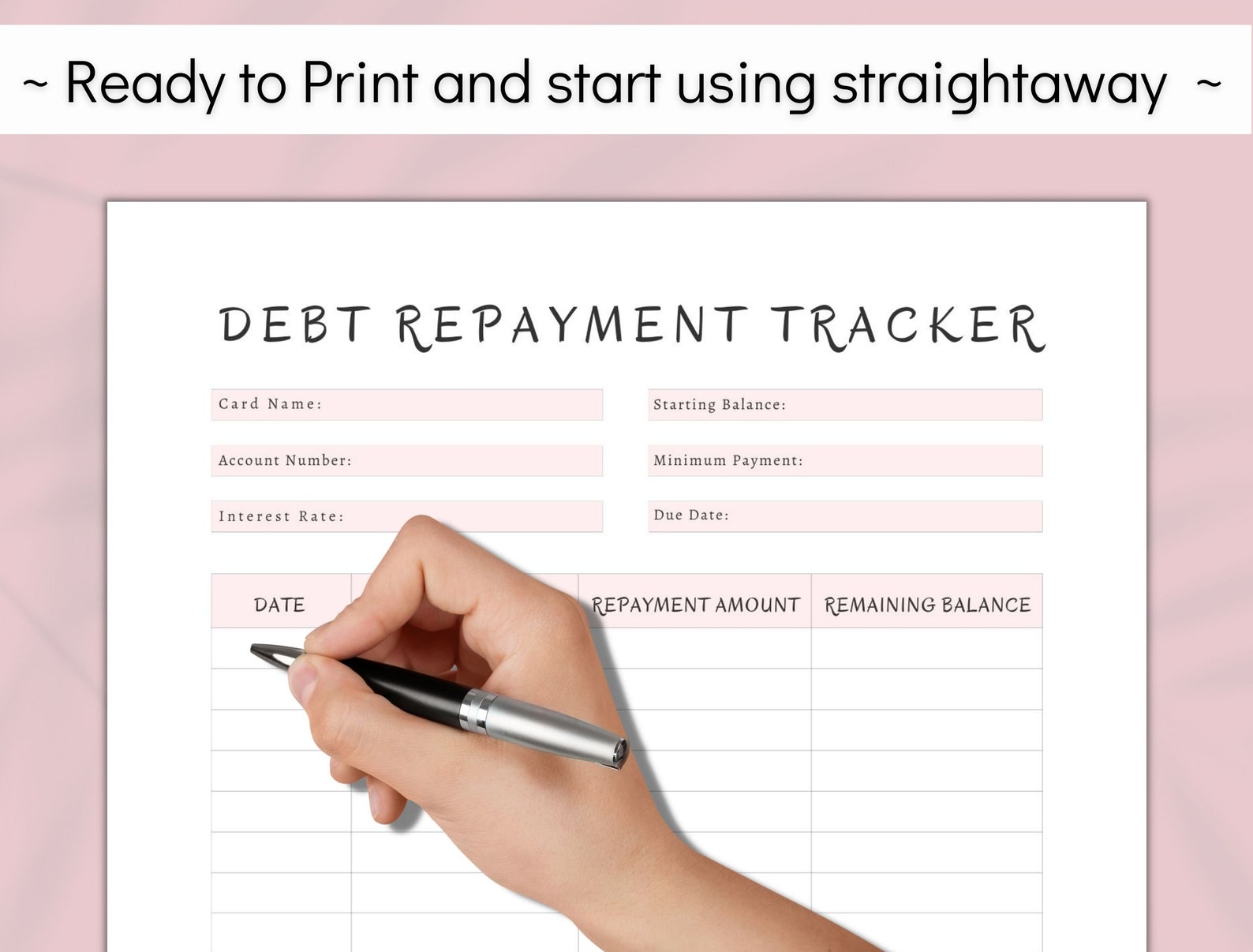 Printable Money Repayment Planner Debt Payment Tracker in 5 - Etsy