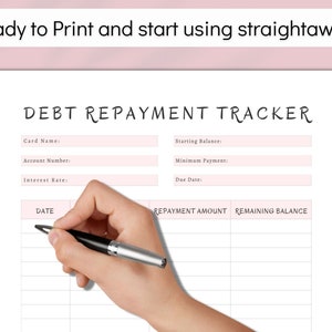 Printable Money Repayment Planner Debt Payment Tracker in 5 - Etsy