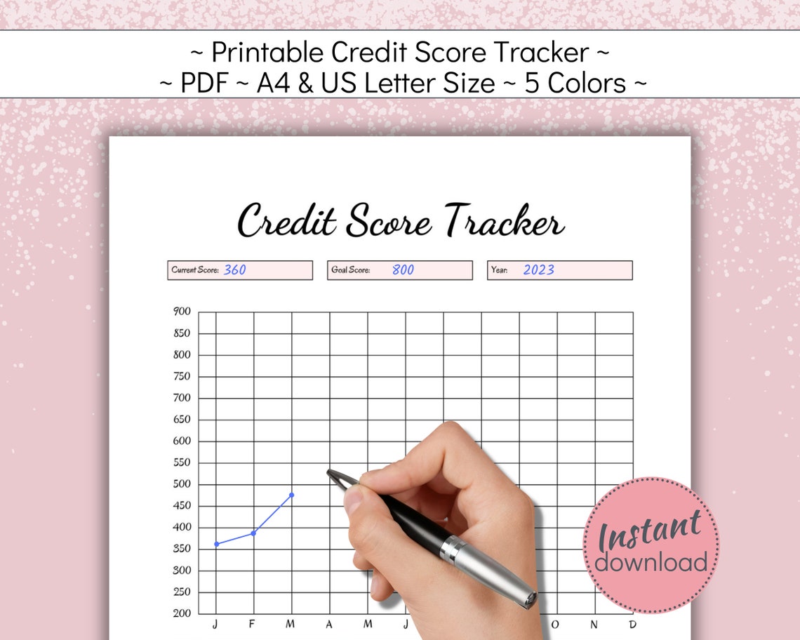 Printable Credit Score Tracker, Credit Repair Sheet, Personal Finance ...