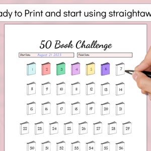 Book Challenge Tracker Printable Bundle, Booklover Reading Log, 10 - 25 ...