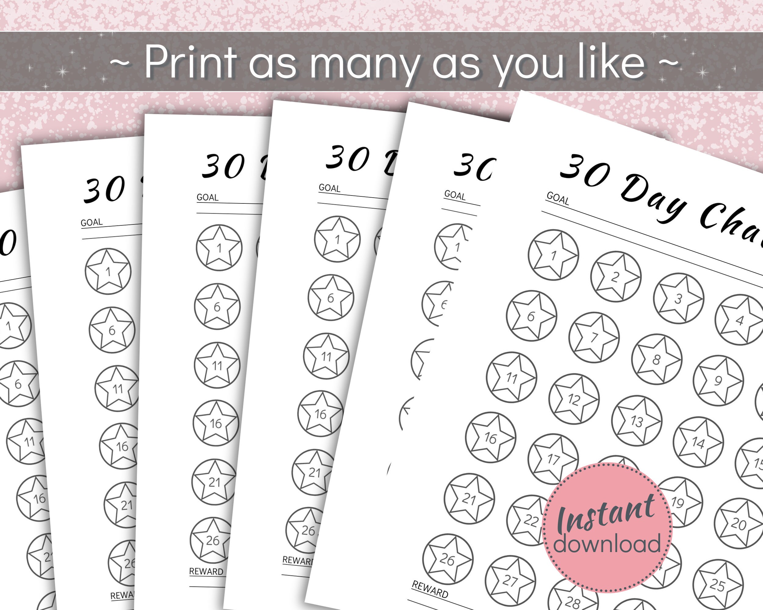 30 Day Challenge Progress Tracker Printable, Habit Forming Action Plan ...