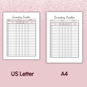 Inventory Tracker Printable, In-person Stock Tracking Sheet for Small ...