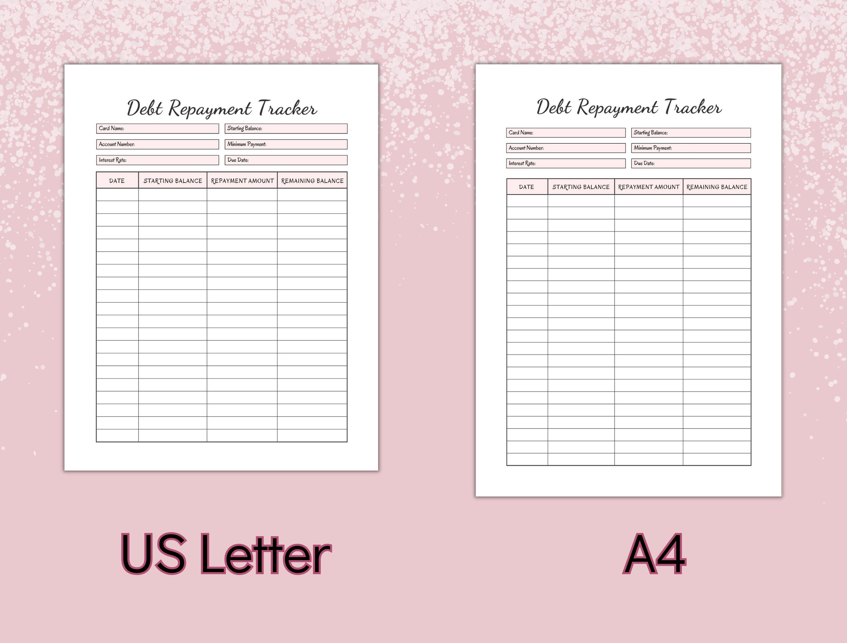 Printable Money Repayment Planner Debt Payment Tracker in 5 - Etsy