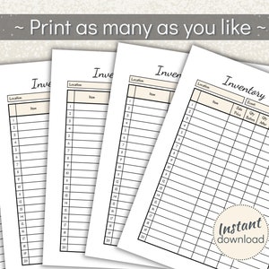 Printable Stock Tracker, In-person Inventory Tracking Sheet for Small ...