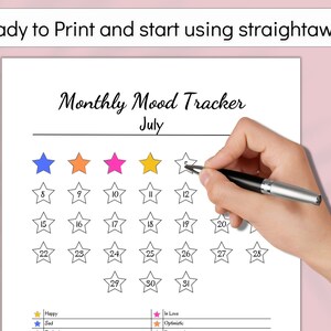 Mood Tracker Printable Bundle, Monthly Emotions Record, Wellness ...