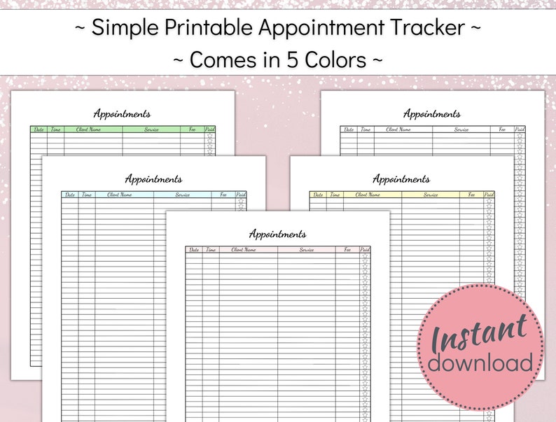 Printable Client Appointment Tracker Simple Customer Meeting - Etsy