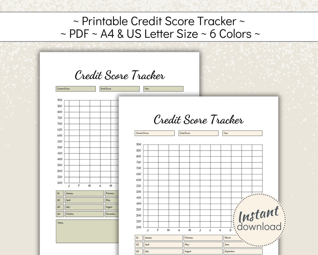 Printable Credit Repair Tracker, Credit Score Sheet, Personal Finance ...
