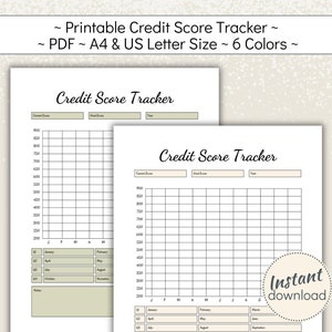 Printable Credit Repair Tracker, Credit Score Sheet, Personal Finance ...