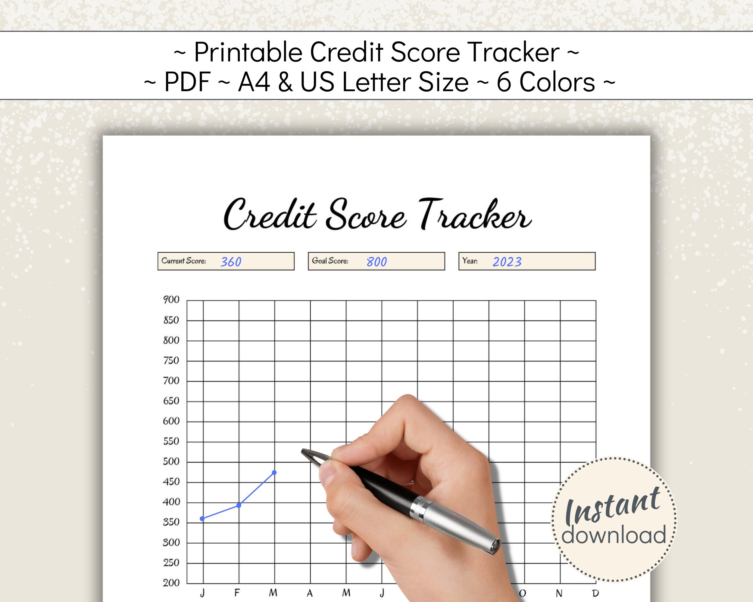 Printable Credit Repair Tracker, Credit Score Sheet, Personal Finance ...