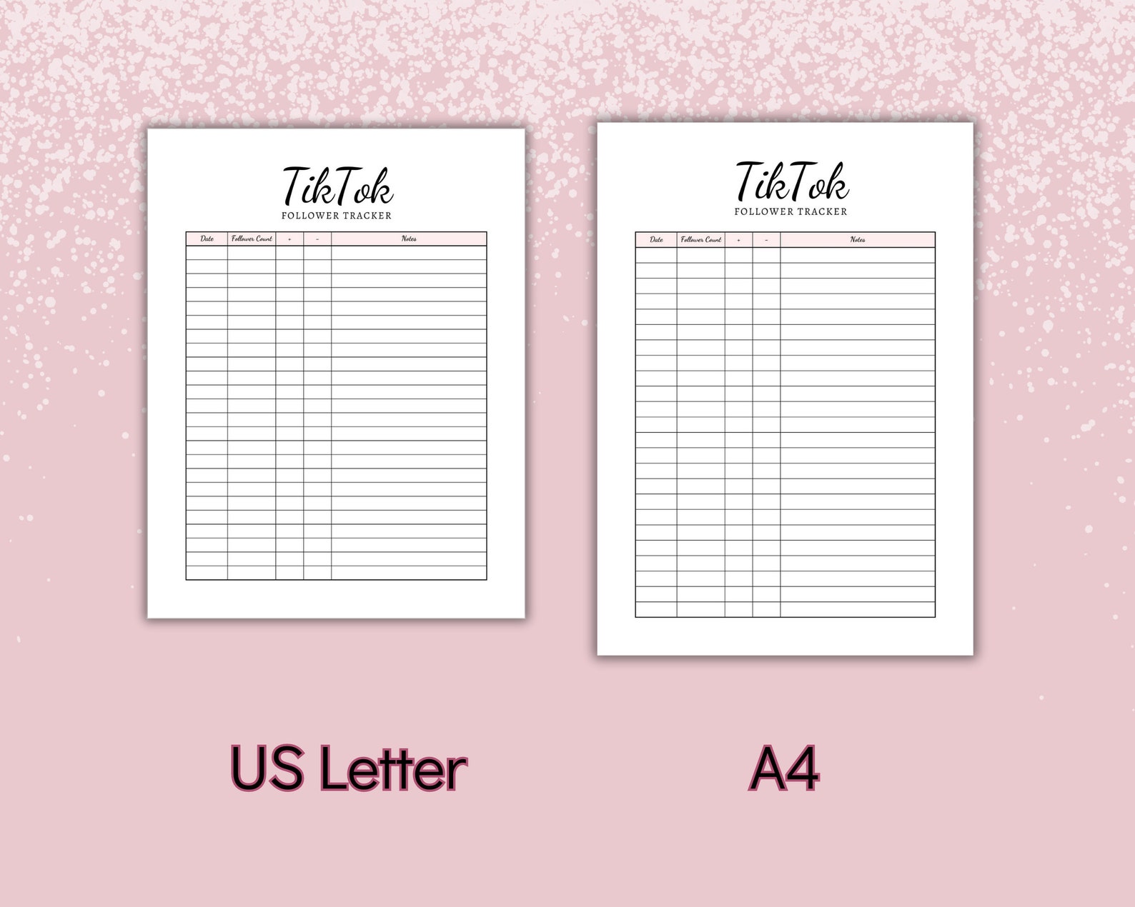 Tiktok Follower Tracker Printable, Social Media Subscriber Growth ...