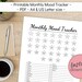Monthly Mood Tracker Printable, Emotions Record, Wellness Journal, Self ...