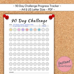 90 Day Challenge Tracker Printable Habit Forming Action Plan - Etsy