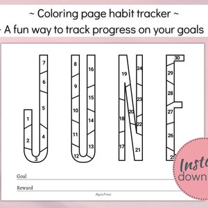 30 Day June Challenge Printable, Summer Goal Setting Coloring Page ...