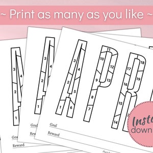 Printable April Challenge, 30 Day Goal Setting Action Plan Coloring ...