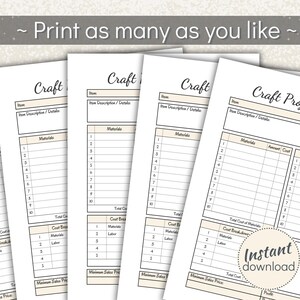 Printable Artisan Project Tracker, Craft Creation Planner, How to ...