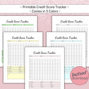Printable Credit Score Tracker, Credit Repair Sheet, Personal Finance ...