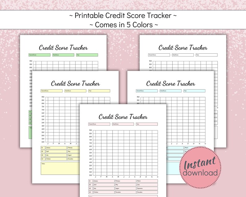 Printable Credit Score Tracker, Credit Repair Sheet, Personal Finance ...