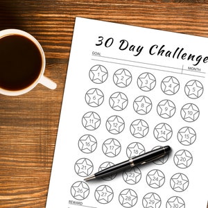 30 Day Challenge Progress Tracker Printable Habit Forming - Etsy