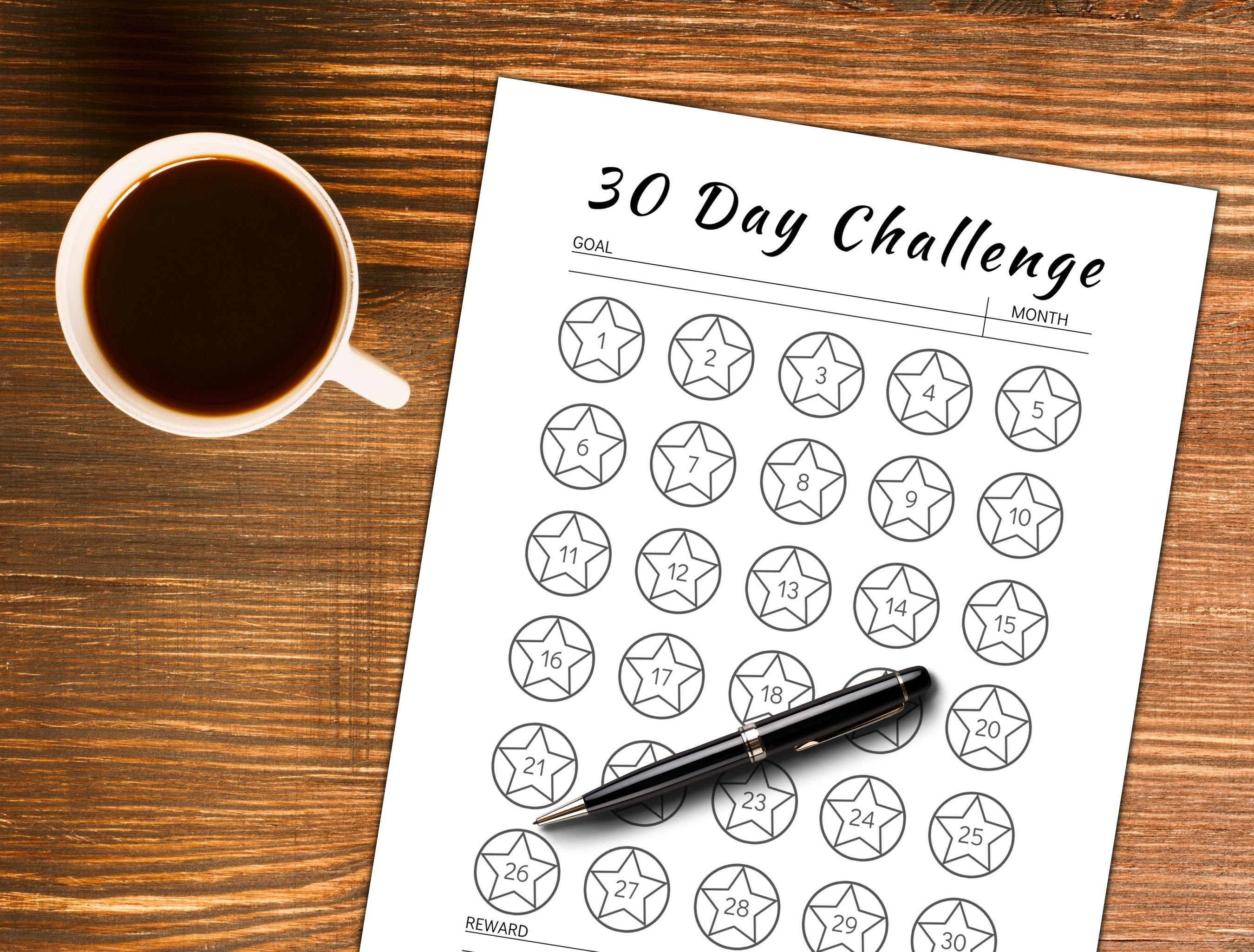 30 Day Challenge Progress Tracker Printable Habit Forming - Etsy