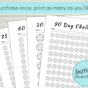 Goal Setting Printable Bundle Challenge Progress Tracker - Etsy