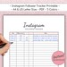 Instagram Follower Tracker Printable, Social Media Subscriber Growth ...