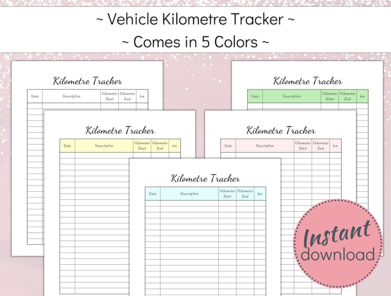 Printable Vehicle Kilometre Log Book Travel Distance Logbook - Etsy