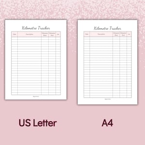 Printable Vehicle Kilometre Log Book, Travel Distance Logbook, Business ...