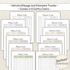 Mileage Tracker Printable, Travel Distance Logbook, Business Miles Log ...