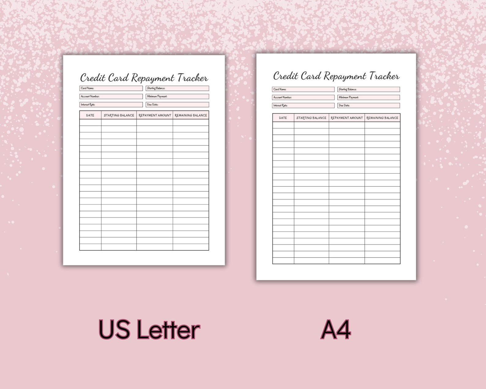 Printable Credit Card Debt Repayment Planner, Payoff Tracker in 5 ...