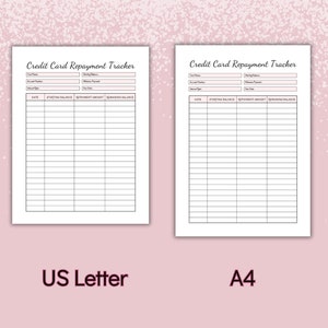 Printable Credit Card Debt Repayment Planner, Payoff Tracker in 5 ...