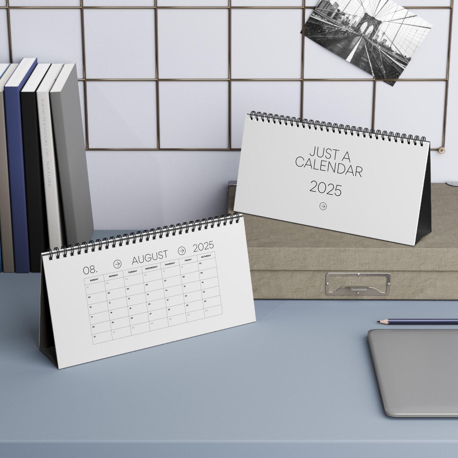 Minimalist Desktop Calendar 2025 - Just A Calendar - Etsy