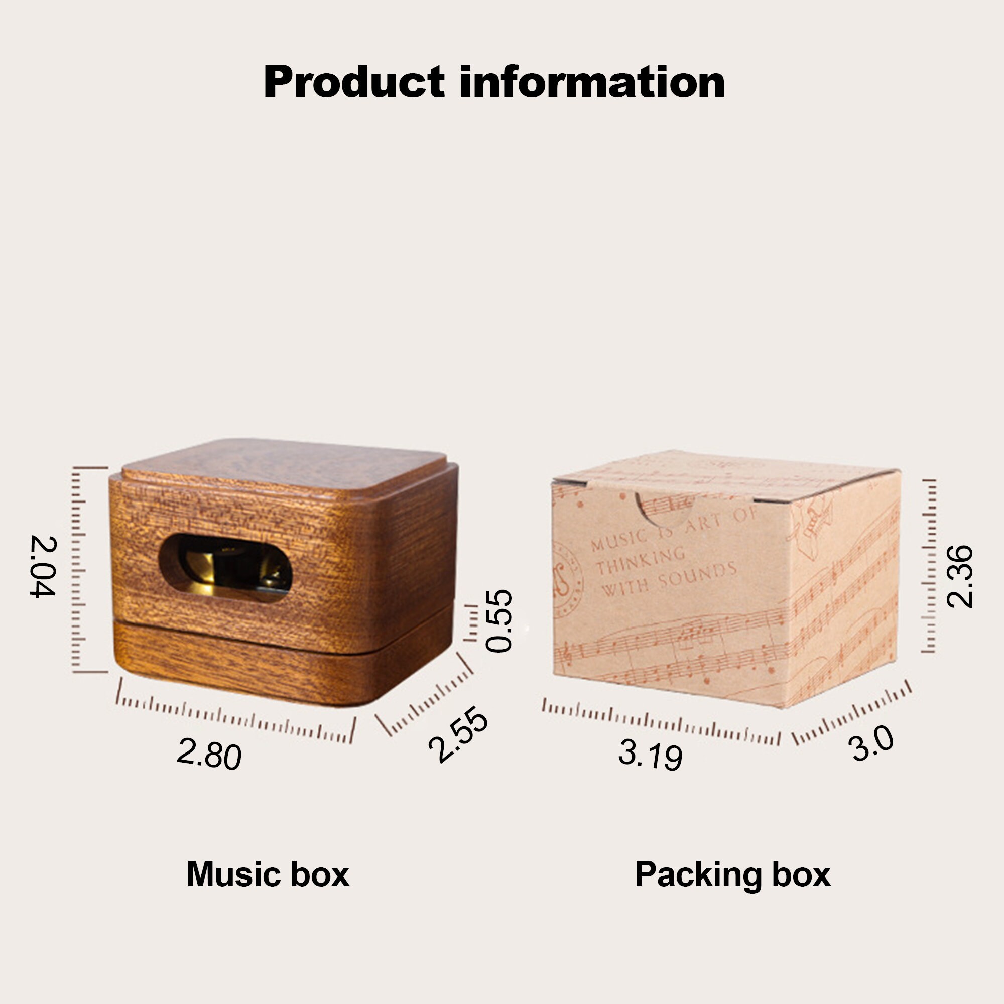 Christmas Gift Personalized Custom Wooden Engraved Music Box Top Wind ...