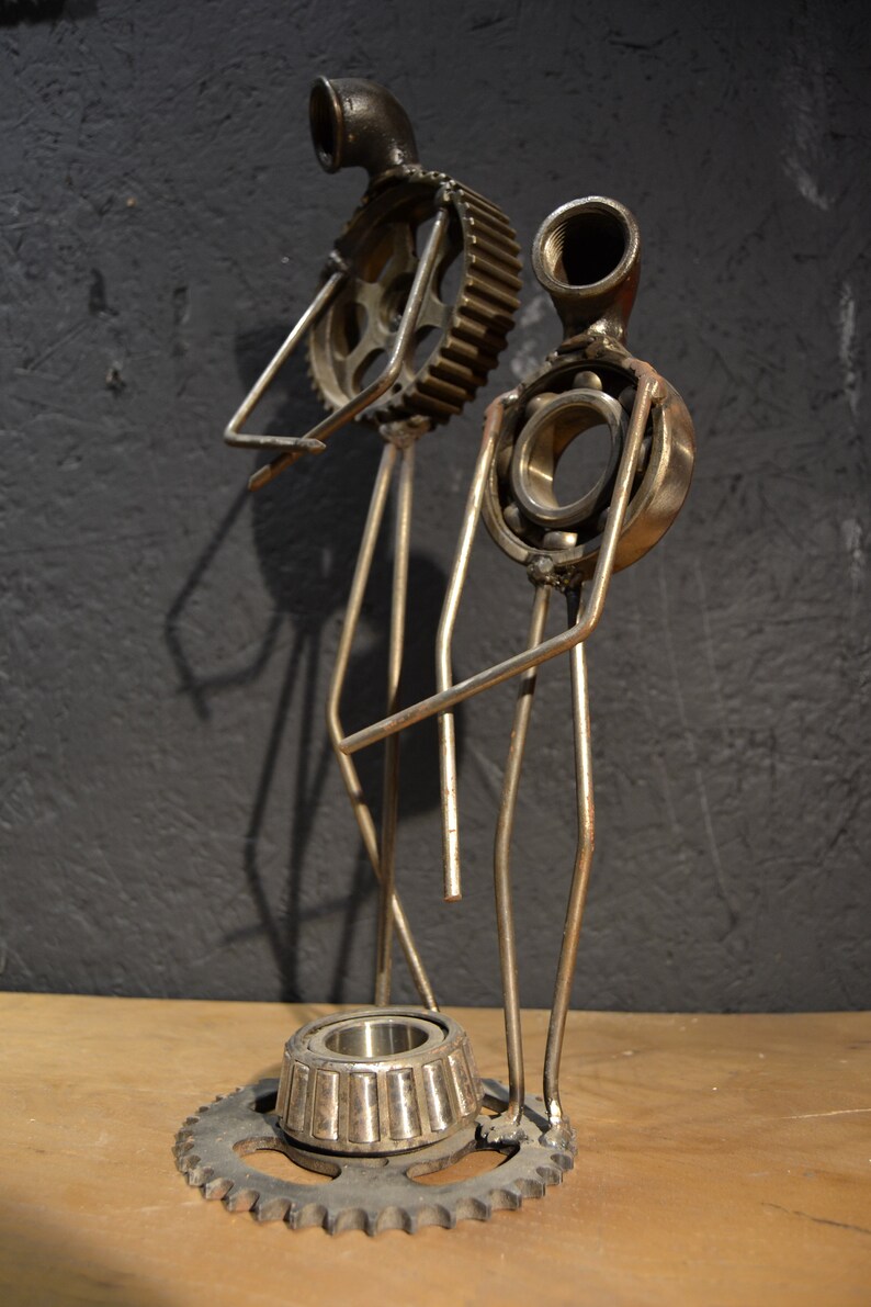 Rustic Vibes: Scrap Metal Candelabra - Etsy