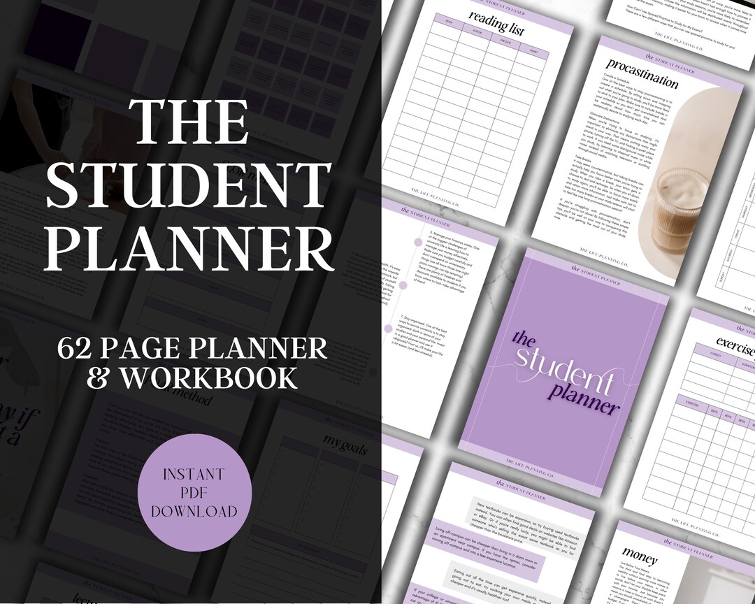 The Student Planner || Printable Digital Planner | Organisation Planner ...